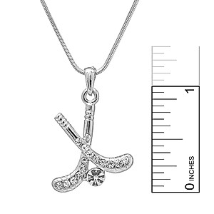 Spinningdaisy Crystal Field Hockey Stick with Ball Necklace
