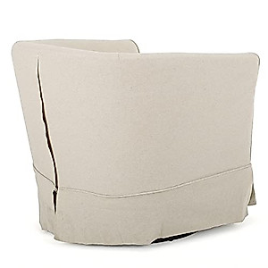 Christopher Knight Home Cecilia Swivel Chair with Loose Cover, Natural Fabric, Dimensions: 28.74”D x 27.50”W x 27.17”H