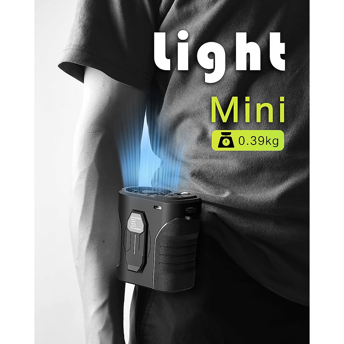 Yinken Waist Fan 10000mAh Rechargeable,Portable Fan with over 24H Working Time, 15000RPM Strong Airflow Wearable Belt Fan Personal Waist Clip Fan for Clothes Shirt Farm Work Hiking