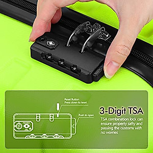 AnyZip Luggage Sets 3 Piece PC ABS Hardside Lightweight Suitcase with 4 Universal Wheels TSA Lock Carry On 20 24 28 Inch Apple Green