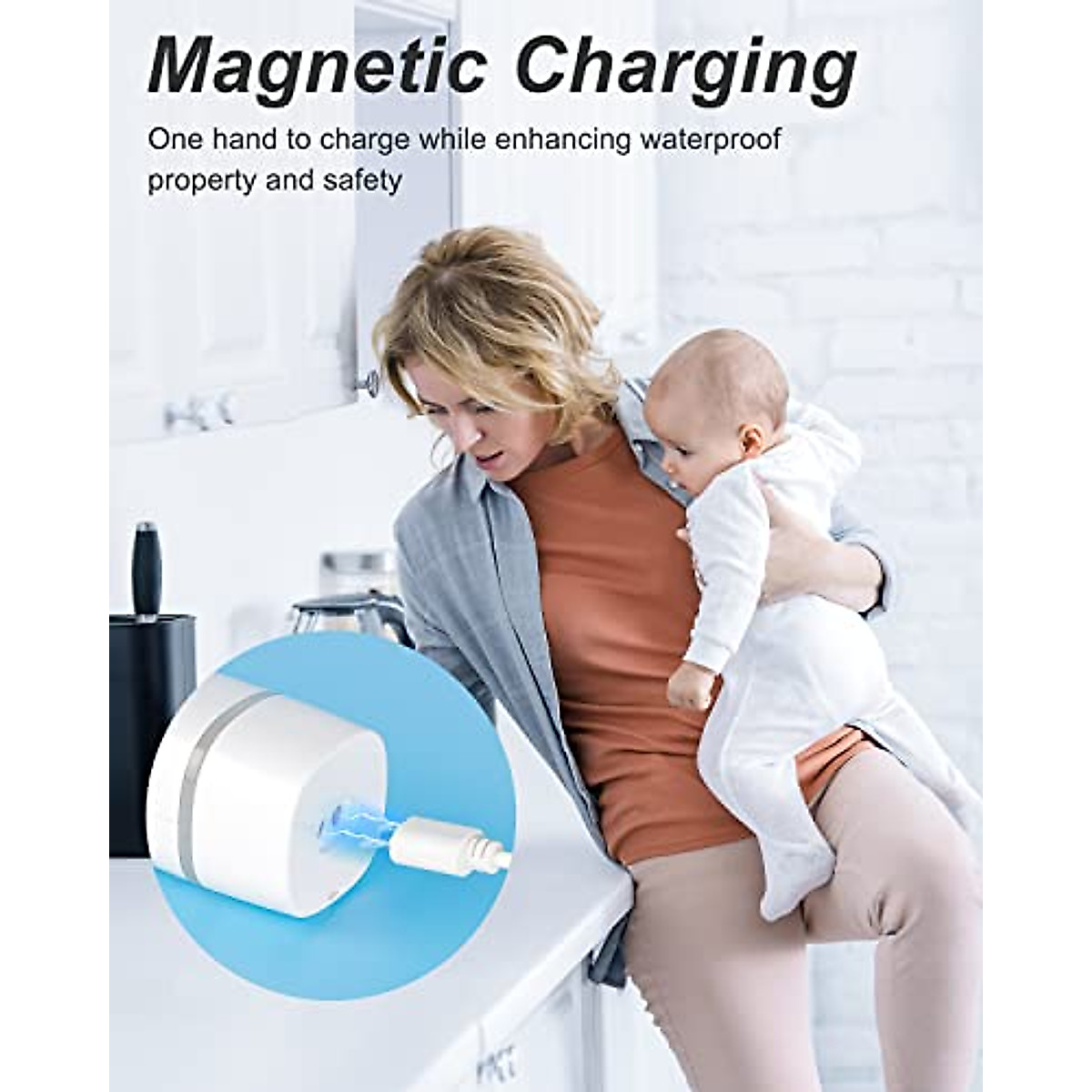 Electric Bottle Brush Set, Baby Bottle Cleaner Brush with Replaceable Brush Head, Electric Baby Bottle Brush for Water/Milk Bottles Cleaning, Water Bottle Cleaner for Pregnant Women,New Moms