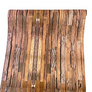 Yifely Self-Adhesive Shelf Liner Removable Tabletop Protect Paper for Covering Rent House Shelving Drawers, Rustic Wood Grain, 17.7 Inch by 9.8 Feet