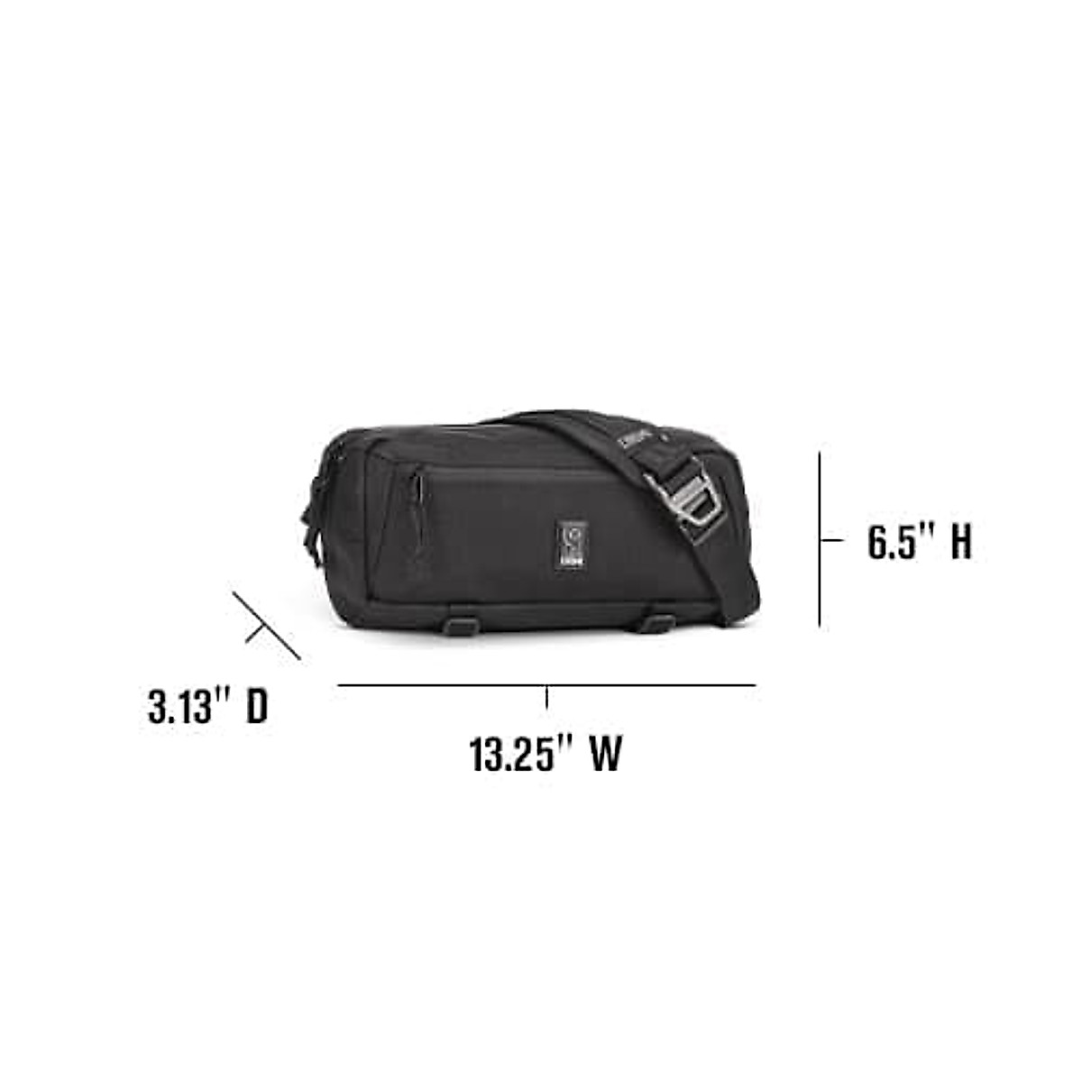 Chrome Industries Mini Kadet Sling Bag, Messenger Crossbody Bag for Men and Women, Padded Rear U-lock Holster, Zip Front Pocket, 5 L, Black