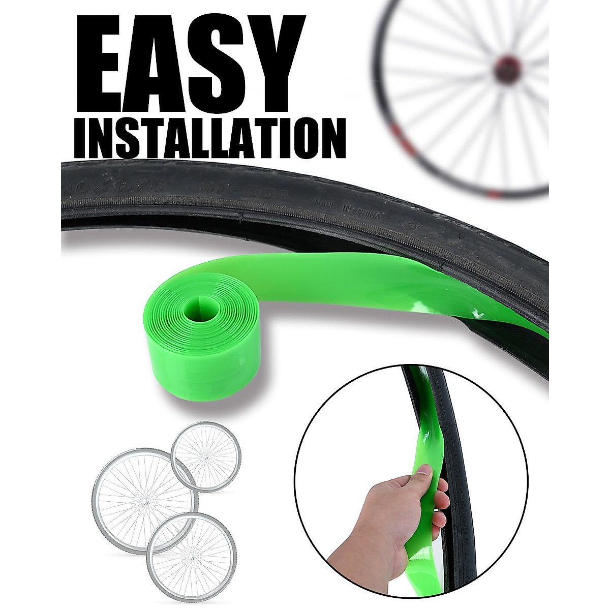 Bike Tire Liner, Bicycle Tube Flat Protector Compatible with 12" 16" 18" 20" 24" 26" 27.5" 29"