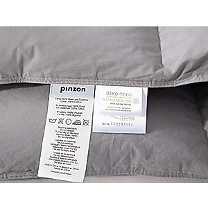 Amazon Brand - Pinzon All-Season Ultra Soft Down Comforter Duvet Insert, 100% Cotton, Medium Warmth For All Season- Grey, King