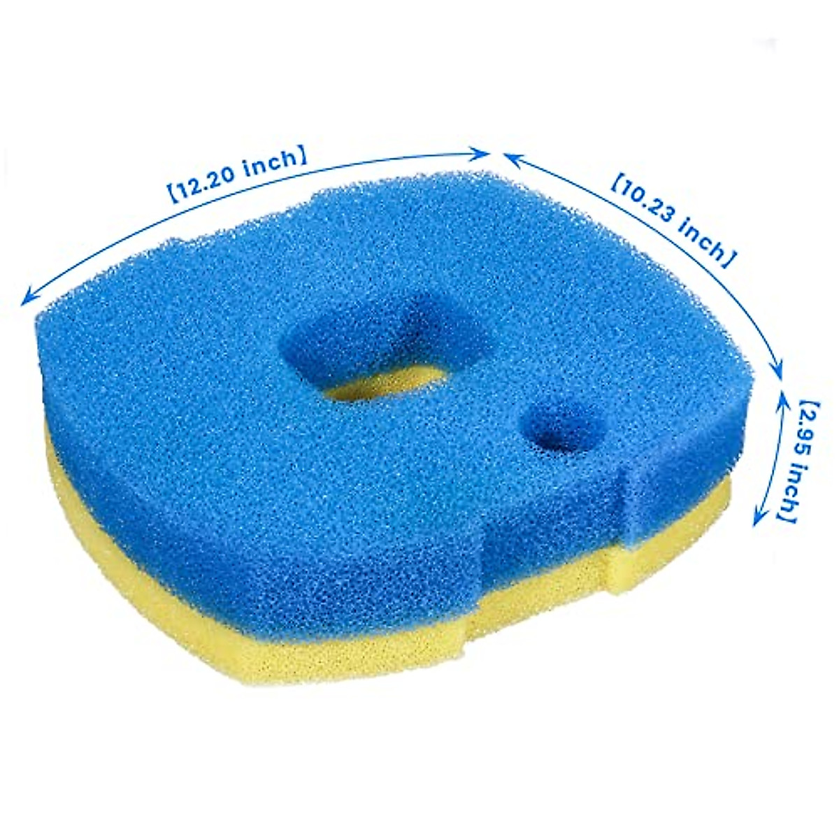ANBULL Replacement Filter Sponges, Blue+Yellow (Pack of 1 Set), Compatible to Anbull Pond Filter Pump 950/1370GPH (12.2" x 10.23" x 2.95")