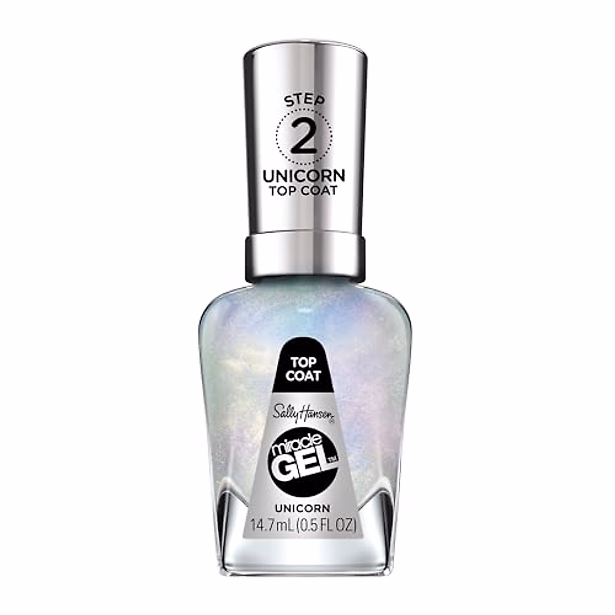 Sally Hansen Miracle Gel™, Unicorn Top Coat, Long Lasting, Gel-Like Formula, No UV Lamp Needed, Glitter Nail Polish