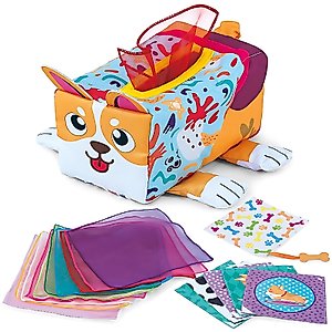 Adpartner Baby Tissue Box Toy for Babies 6 to 12 Months, Montessori Sensory Tissue Toys with Crinkle Cards Colorful Silk Scarves, Soft Educational Tissue Box Early Learning Gifts for Infants Toddlers