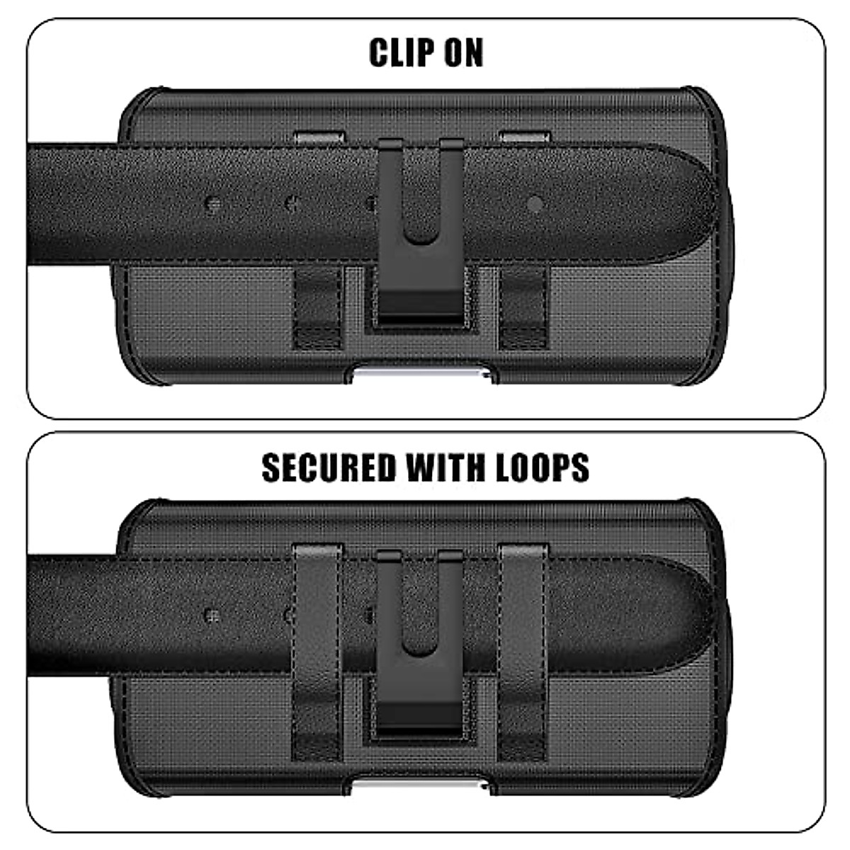 Stronden Holster for iPhone 14 Plus, 14 Pro Max, iPhone 13 Pro Max, 12 Pro Max, 11 Pro Max - Military Grade Nylon Belt Pouch w/Metal Clip & Magnetic Closure (Fits Otterbox Commuter/Aneu Case on)