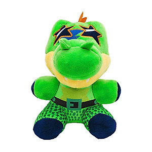 Ycixri FNAF Montgomery Gator Plush Toy Suitable for Collection，FNAF Plushies Stuffed Doll for Boy Girl Christmas Halloween Birthday Gift, 8“(Montgomery Gator)