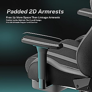 Soontrans Grey Gaming Chair with Footrest,Racing Ergonomic Massage Gaming Chairs for Adults Work in Office,Height Adjustable Gamer Chair,360° Swivel PC Computer Chair,Reclining Silla Gamer