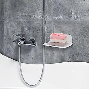 Cabilock 1 Floating Shelf, Foldable Wall-Mounted Shelf, Shower Caddy, Storage Rack, White, FW3021234N8SD36