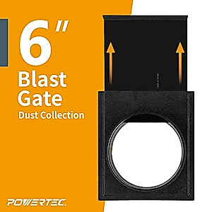 POWERTEC 70279 Dust Collection Blast Gate, 6 Inches ABS Plastic - 1 Pack