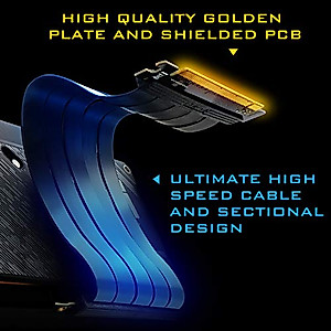 EZDIY-FAB Vertical Graphics Card Holder Bracket with ARGB 5V 3Pin LED,GPU Mount,Video Card VGA Support Kit with PCIE3.0 Riser Cable- Black