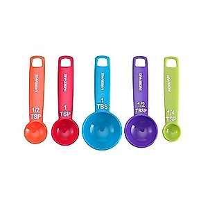Farberware Color Measuring Spoons, Mixed Colors, Set of 5, Small