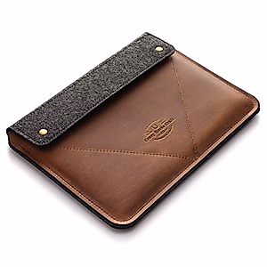 Genuine Italian Leather Case/Sleeve for MacBook Pro 13/14 / 15/16 inch 100% Wool Felt handmade unique vintage laptop cover Top Quality Secure MB Air 13 M1 M2 bag Engraved Gift, Crazy Horse Craft