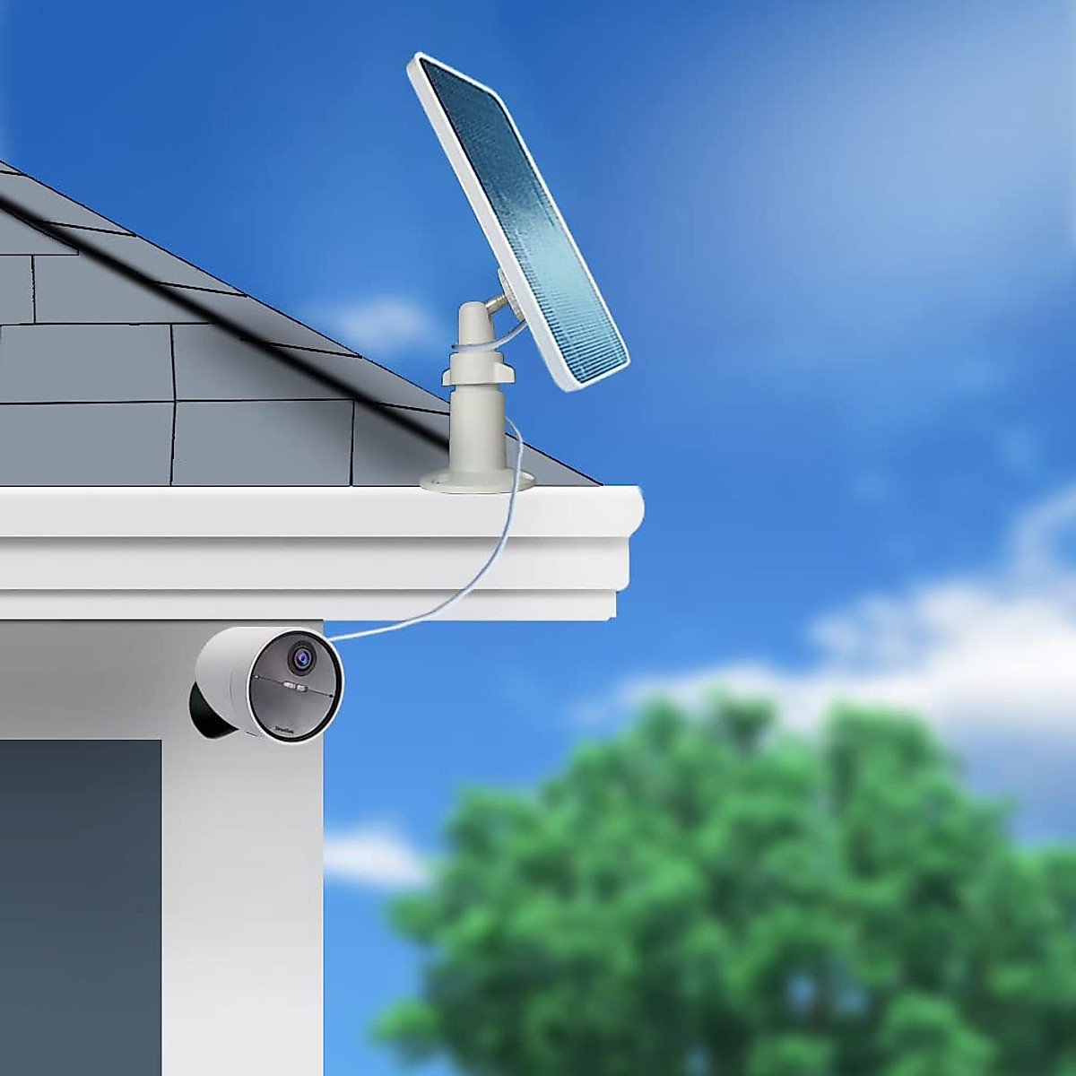 JJMASEE Solar Panel for SimpliSafe Outdoor Security Cameras (3 Pack), Featuring Weatherproof Durability and Continuous Power Supply, Comes with a 13FT Cable and Aluminium Alloy Wall Mount