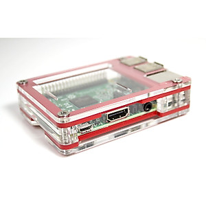 Zebra Case - Raspberry Pi 3 B+, Pi 2, Pi B+ and 2B (Berry Red) with Heatsinks ~ C4Labs