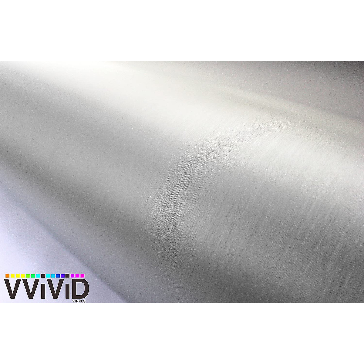 VViViD® XPO Silver Brushed Steel Car Wrap Vinyl Roll with Air Release Technology (1.49ft x 5ft)