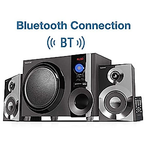 Boytone BT-225FB Wireless Bluetooth Stereo Audio Speaker with Powerful Sound, Bass System, Excellent Clear Sound & FM Radio, Remote Control, Aux-in Port, USB/SD/for Phone's, Laptops, Black, 60w