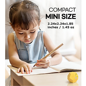 CreaViva Cube Timer, Pomodoro Timer, Rechargeable Small Cute Timer, Timer for Kids and Classroom, Kitchen Timer for Cooking, Workout & Study Countdown Timer, Time Management Timer (Honey Yellow)