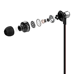 Betron DC950 in Ear Headphones Wired Earphones Noise Isolating Earbuds with Microphone Volume Control Tangle Free Cable HD Bass Lightweight Case Ear Bud Tips 3.5mm Jack Plug (Black)