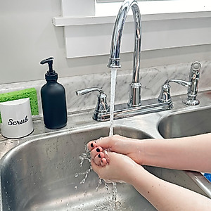 Cornucopia Brands Black Coated 8-Ounce Glass Pump Bottles (4-Pack), Great for Lotions, Liquid Soap, Aromatherapy and More