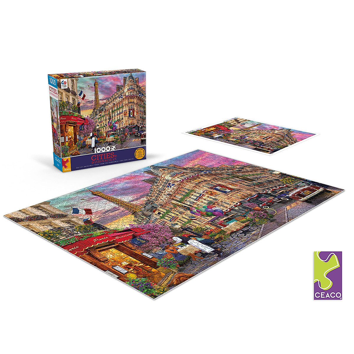 Ceaco - David Maclean - Cities - Bonjour Paris - 1000 Piece Jigsaw Puzzle