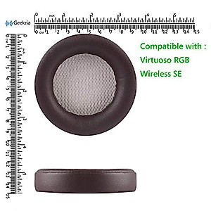Geekria QuickFit Replacement Ear Pads for Corsair Virtuoso RGB, Virtuoso RGB Wireless SE, Virtuoso RGB Wireless XT Headphones Ear Cushions, Headset Earpads, Ear Cups Repair (Brown)
