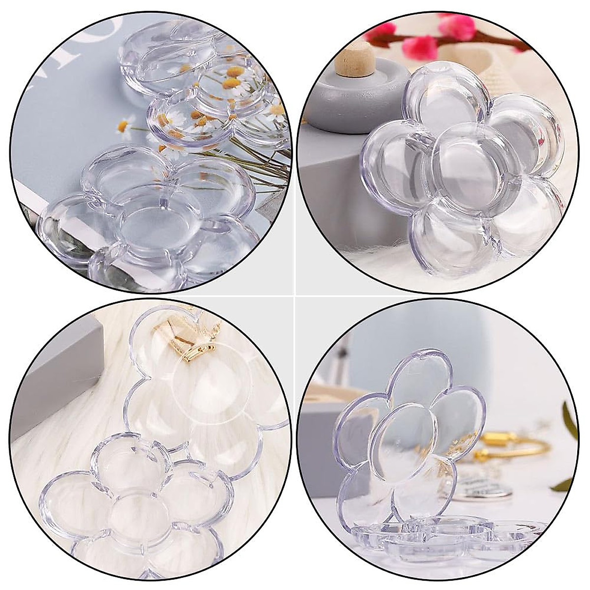 Beaupretty 10PCS Clear Empty Eyeshadow Palette Makeup Organizer Eyeshadow Storage Box Case Lipstick Pigment Palette Tray