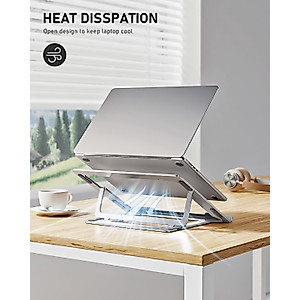 ACEMAGIC Laptop Stand, Aluminum Computer Riser, Ergonomic Laptops Elevator for Desk, Metal Holder Compatible with Notebook Computer Under 17.3 Inches, Silver