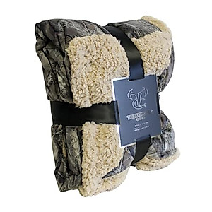 True Timber Camo - Blanket, Camo, Velvet, Luxury Berber Throw, Solid, 50 x 60inches, Machine Washable Reversible Super Soft Camouflage Design Warm and Cozy Camping Home