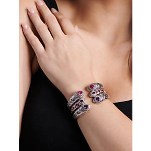 DEVATA Sterling Silver 925 and 18K Gold with Citrine Bali Filigree Cuff Bracelet DHK3226ACT (Size M)