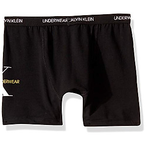 Calvin Klein Little Boy's Kids Modern Cotton Assorted Boxer Briefs Underwear, Multipack, 2 Pack - Heather Grey, Black, 16-18