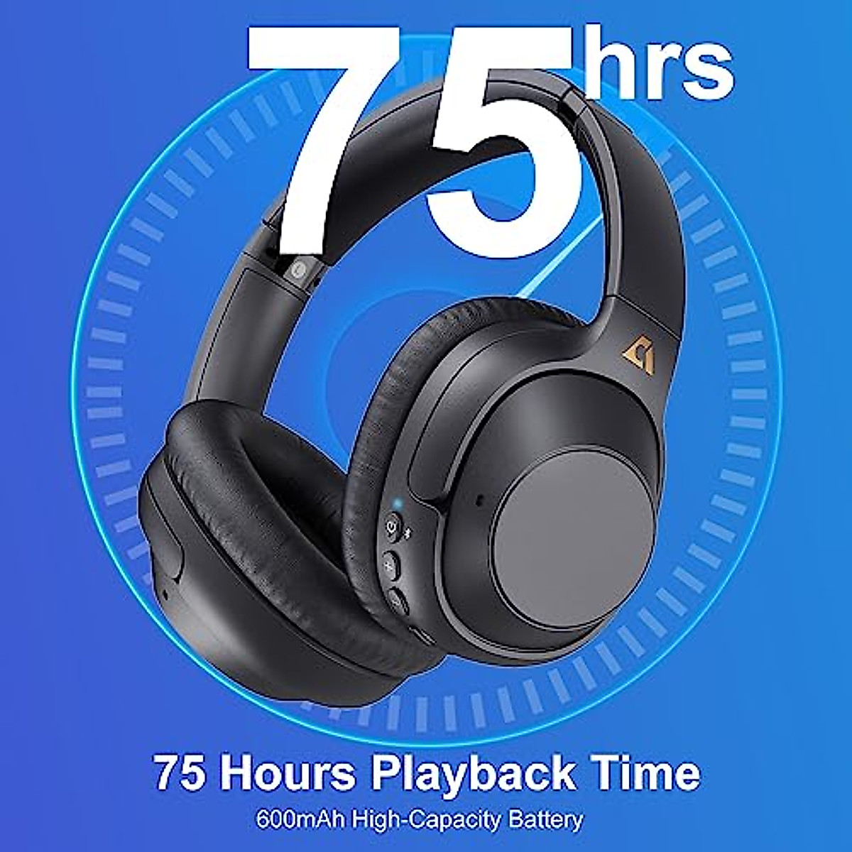 YMOO Bluetooth 5.2 Hybrid Active Noise Cancelling Headphones for Airplane Travel, Wired and Wireless ANC Headphones, 75H Playtime Over Ear Headphones, Bluetooth Headset with Mic for Adults