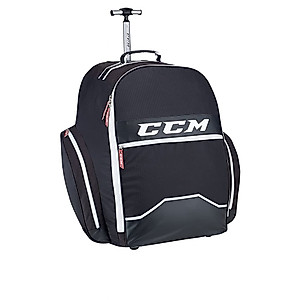 CCM Hockey 390 Wheeled BackPack Bag, Black 18" L x 26" H x 17" W