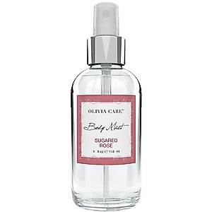 Olivia Care Body Mist Spray Made with Natural Sugared Rose Fragrance Scent - Refreshing, Soothing & Moisturizing - Eliminate Odor with Fresh Floral Aroma