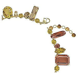 Swarovski Gema Necklace, Adjustable, with Multicolored Swarovski Crystals in Warm Hues, Mixed Classic Cuts on a Gold-Tone Finish Setting, Part of the Swarovski Gema Collection