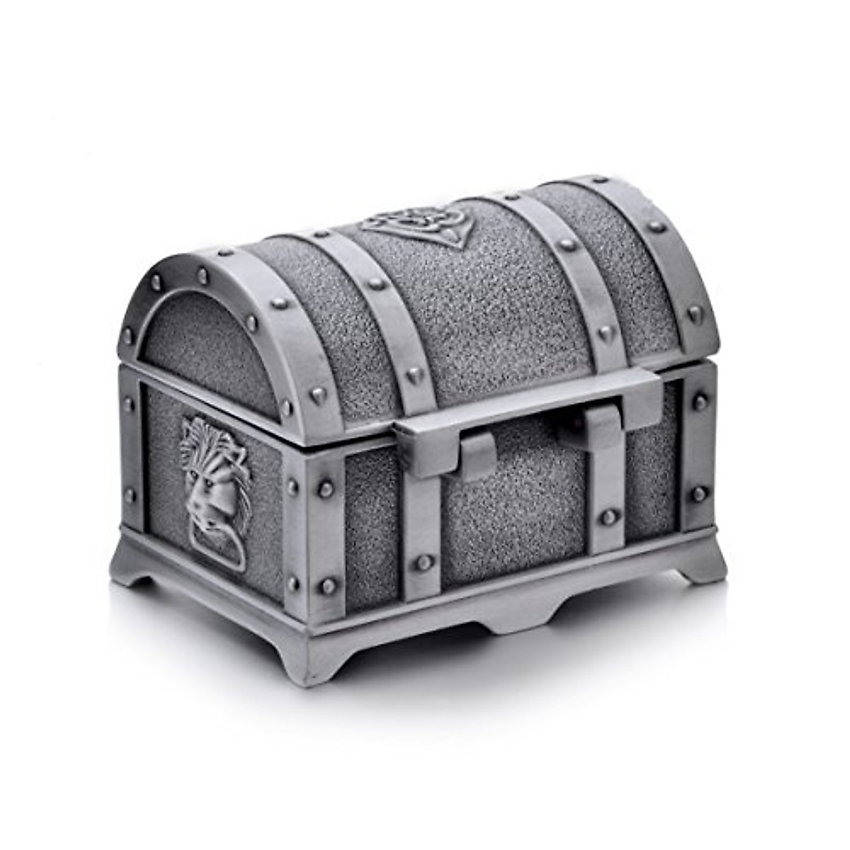 REINDEAR Vintage Pewter Tooth Fairy Treasure Chest Box