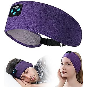 Voerou Sleep Headphones Bluetooth Headband - Adjustable Wireless Sports Sleeping Headphones with Upgraded Battery, Tech Gifts for Men Women Side Sleepers Office Nap, Travel, Yoga, Workout, Meditation