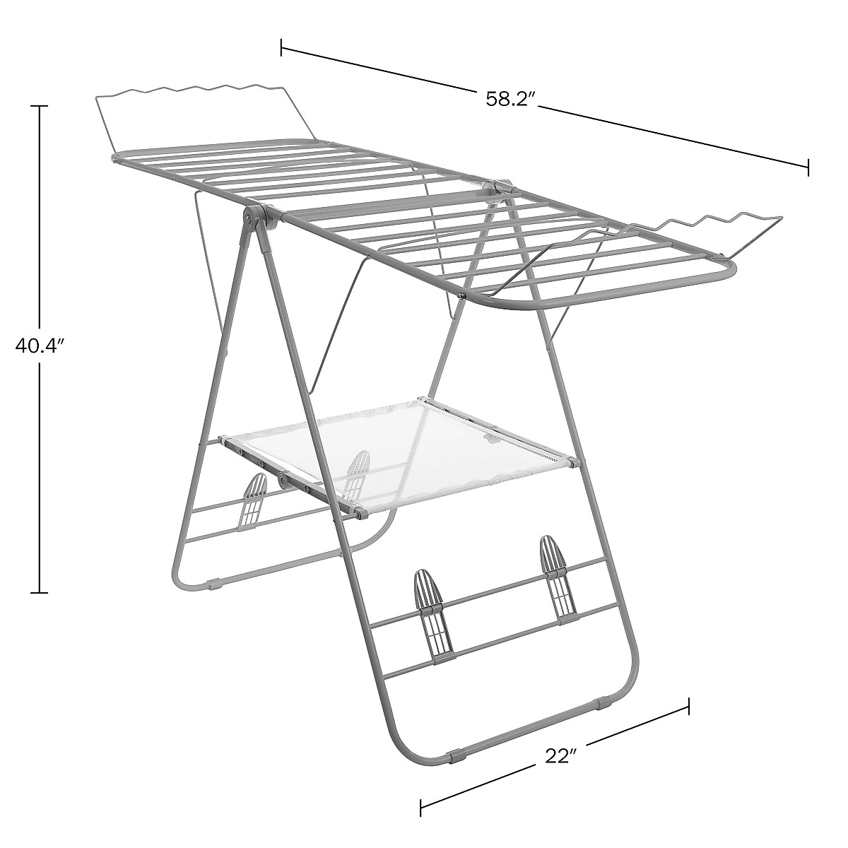 Everyday Home Clothes Drying Rack - Indoor/Outdoor Portable Laundry Rack for Clothing, Towels, Shoes - Collapsible Clothes Stand (Brushed Silver)