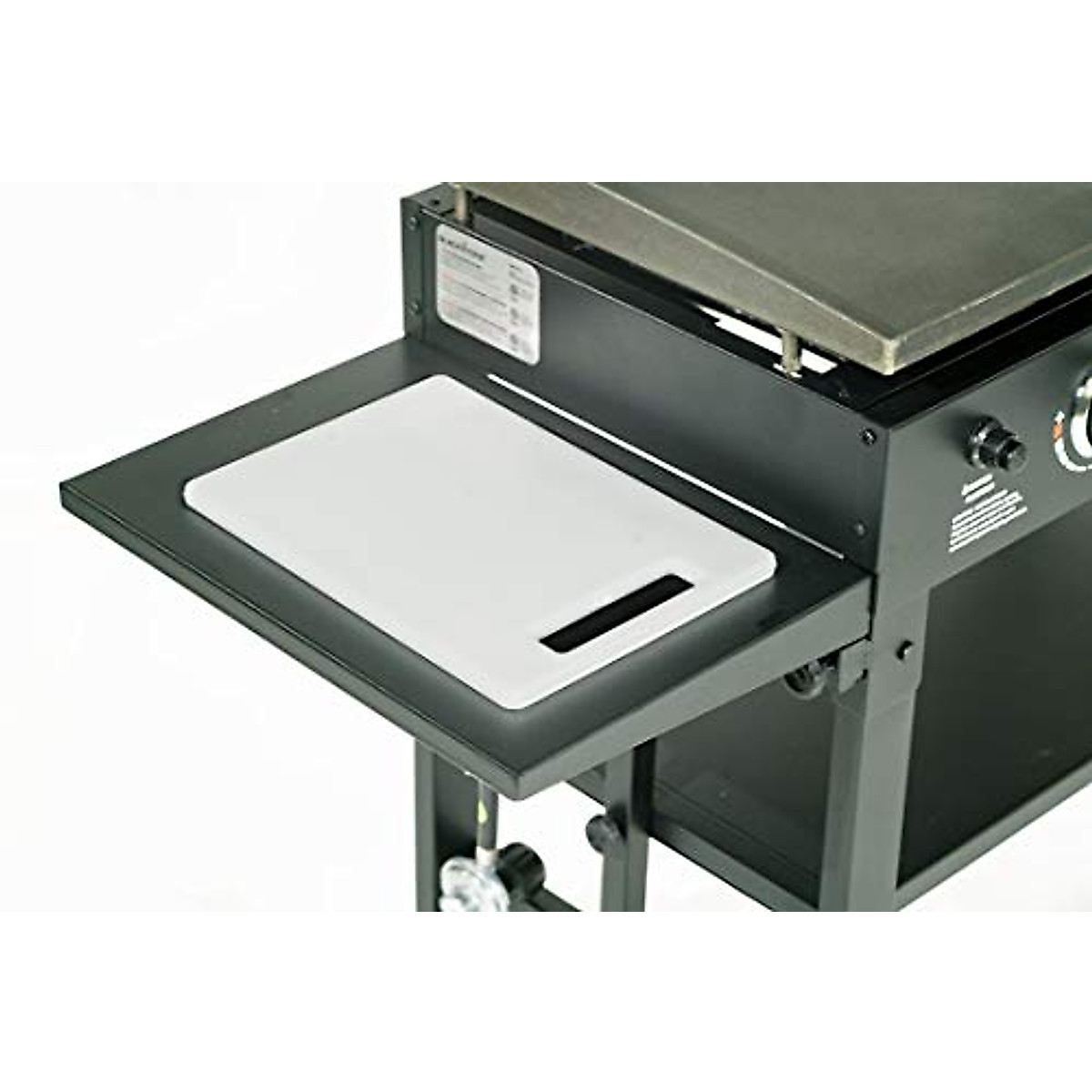 Blackstone 1853 Flat Top Gas Grill 2 Burner Propane Fuelled Rear Grease Management System 28” Outdoor Griddle Station for Camping with Built in Cutting Board and Garbage Holder, 28 Inch, Black