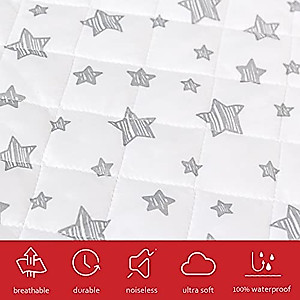 Crib Mattress Protector Waterproof 2 Pack Quilted Crib Mattress Pad Cover, Extra Soft Breathable Toddler Mattress Pad Cover - 28” x 52”