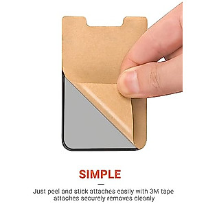 OBVIS Cell Phone Pocket Self Adhesive Card Holder Stick On Wallet Sleeve with Adhesive RFID Card ID Credit Card ATM Card Holder for iPhone Android 2 Pack Black