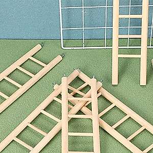 6 Pcs Step Wood Ladder for Bird, 6 Sizes Bird Toys Wooden Ladder Hanging Bird Ladder Parrot Step Ladders Cage Hanging Bird Climbing Toys for Parakeets, Parrots, Cockatoo and Lovebirds