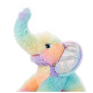 The Petting Zoo Elephant Stuffed Animal Plushie, Ombrez Zoo Animals, Rainbow Elephant Plush Toy 12 inches