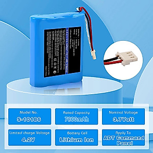 TOPUSSE Replacement 300-10186 Lithium Ion Battery 3.6/4.2v for ADT Command Smart Security Panel 7800mAh