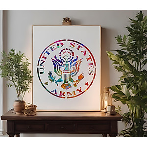 US United States Army Stencil Template Reusable for Painting on Walls, Wood, Arts and Crafts (468) - 8.5 x 11 Inches