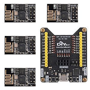 Stemedu ESP8266 Test Board Code Burner Flash Downloader ESP8266 ESP-01S Serial WiFi Wireless Transceiver Module for Fixture Board (Pack of 5pcs)