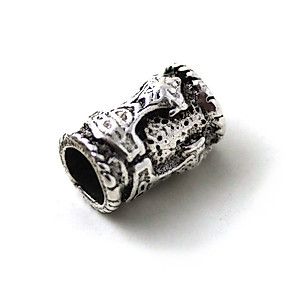 LynnAround 925 Sterling Silver Norse Thors Hammer Beard Beads Rings, Dreadlock Nordic Viking Pirate Hair, Pagan Jewelry